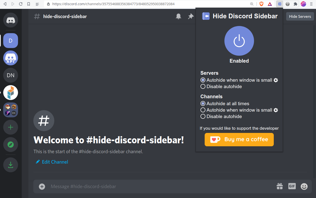Hide Discord Sidebar Patrick Chong
